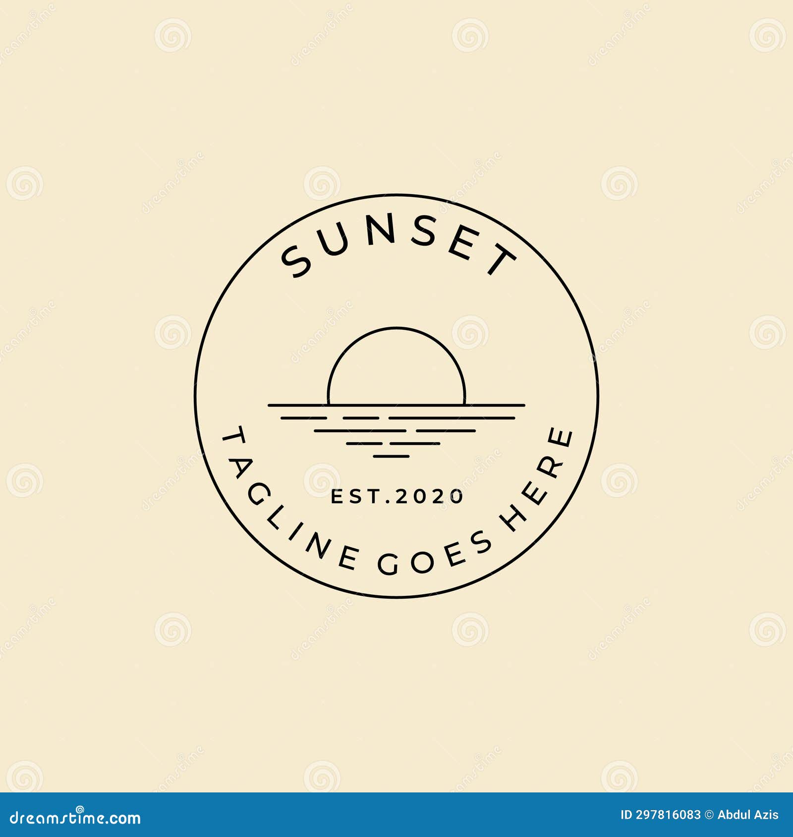 Sunset Badge Logo Vector Symbol Illustration Design Stock Vector ...