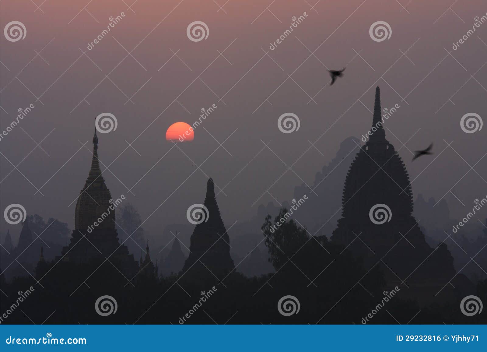 Sunset of Bagan stock photo. Image of bagan, experience - 29232816