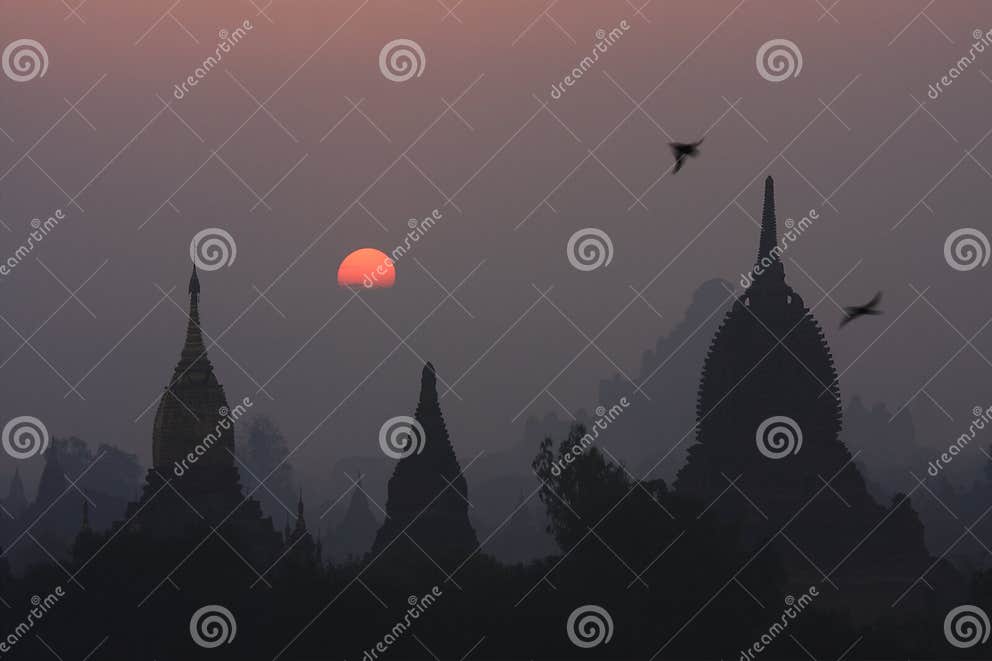 Sunset of Bagan stock photo. Image of bagan, experience - 29232816