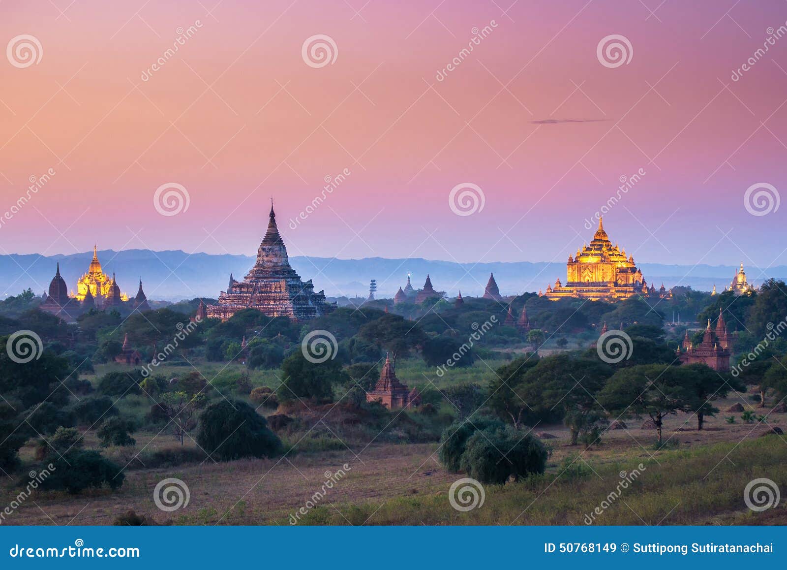 Sunset in Bagan stock image. Image of exterior, myanmar - 50768149