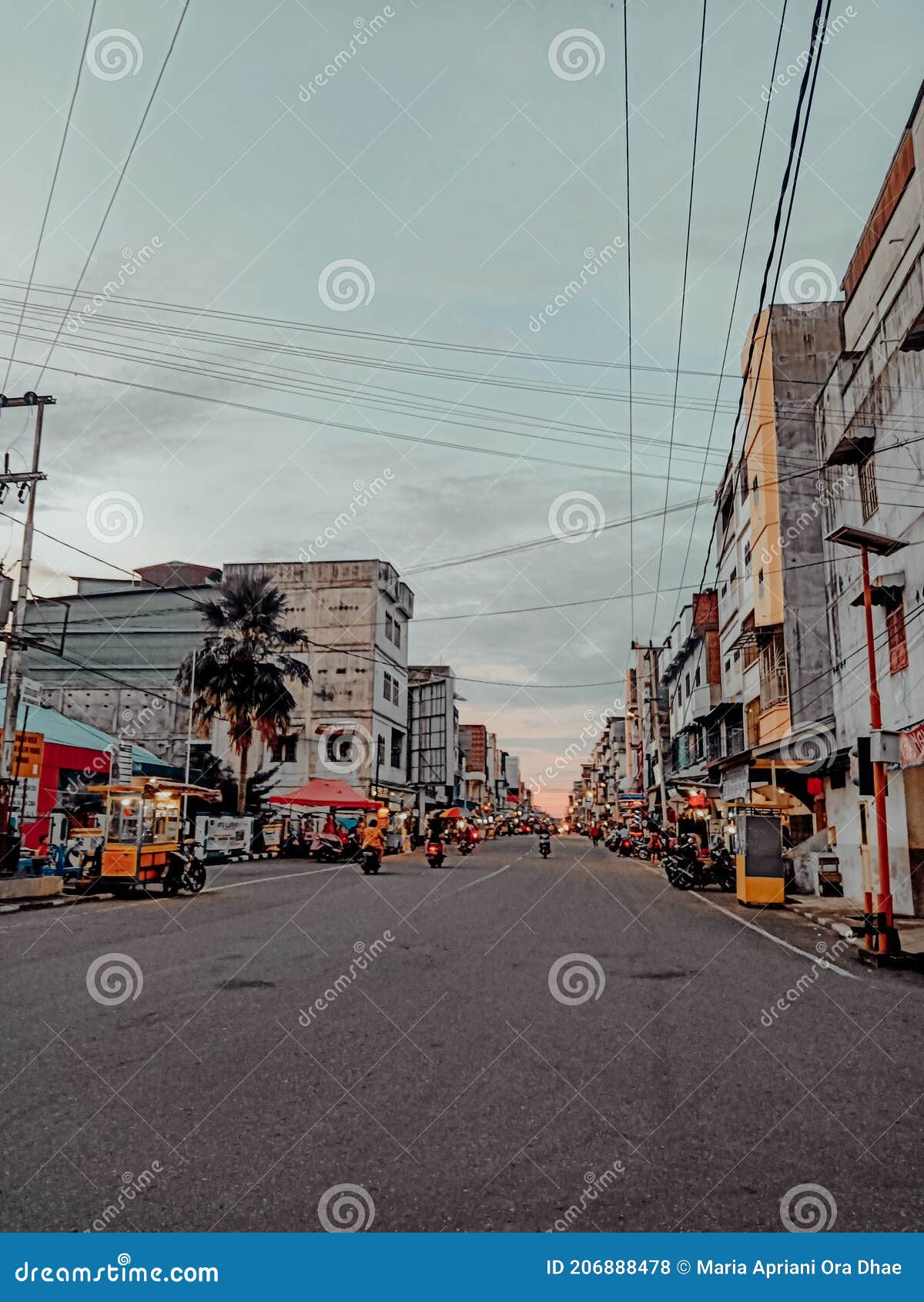 Sunset in Bagansiapiapi Old Town Street Editorial Stock Photo - Image ...