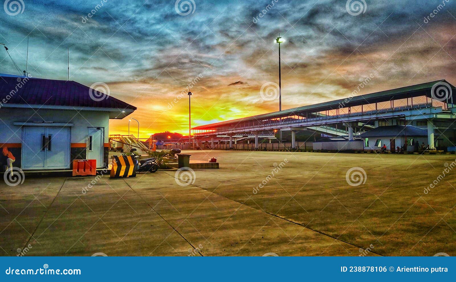 Sunset at Bakauheni Port Indonesia Stock Photo - Image of screenshot ...
