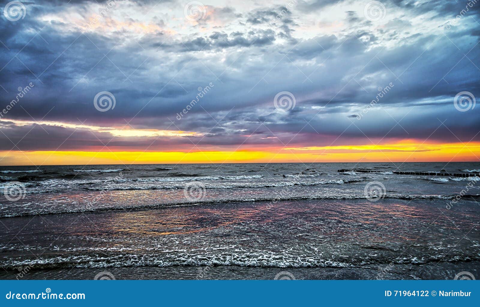 Sunset at the baltic sea stock photo. Image of vacation - 71964122