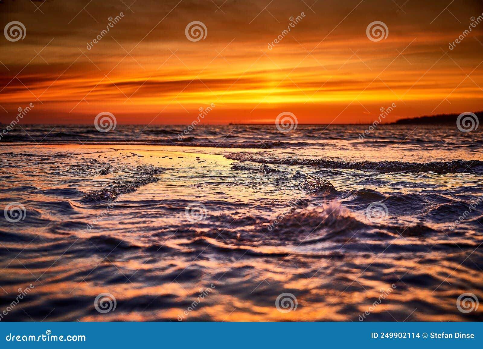 Sunset at Baltic Sea Vibrant Scenery Stock Photo - Image of ocean, wave ...