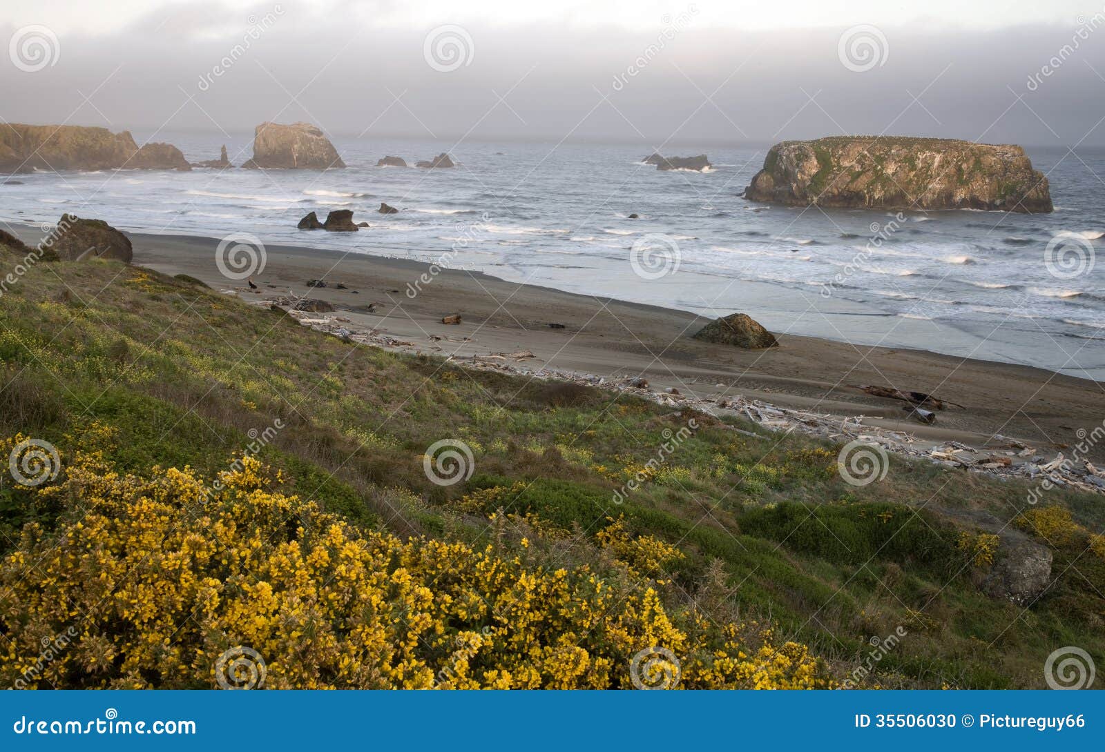 Sunset Bandon Oregon stock photo. Image of peaceful, beach - 35506030
