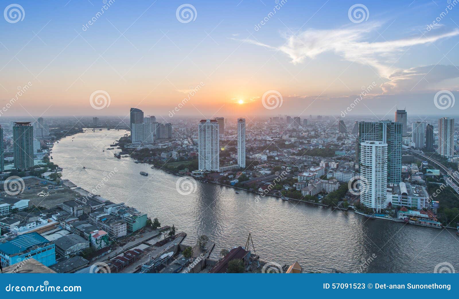 Sunset Bangkok view editorial stock photo. Image of relax - 57091523