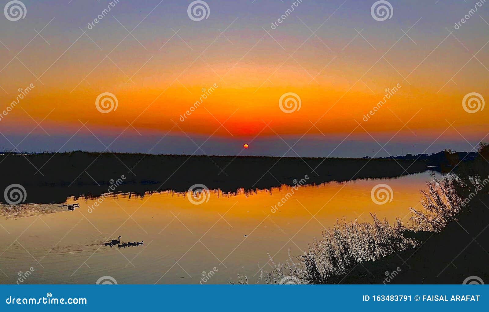 Sunset stock image. Image of sunset, bangladesh, river - 163483791