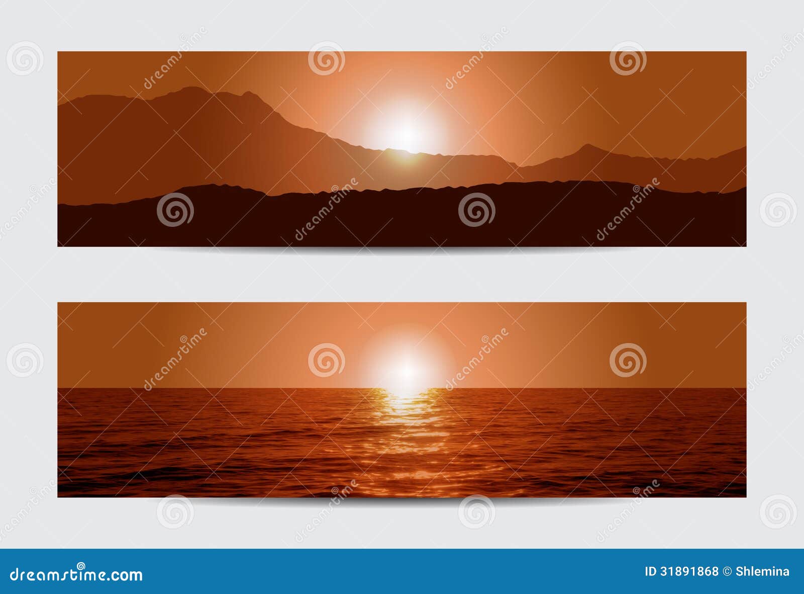 Sunset banners stock vector. Illustration of leisure - 31891868