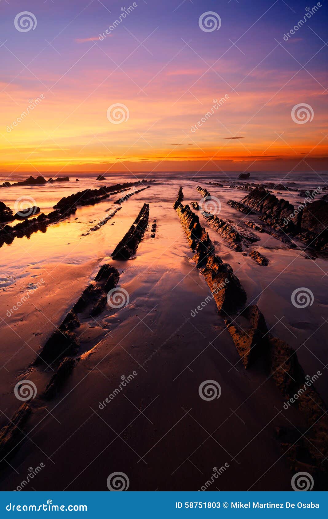 Sunset in barrika beach stock image. Image of landscape - 58751803