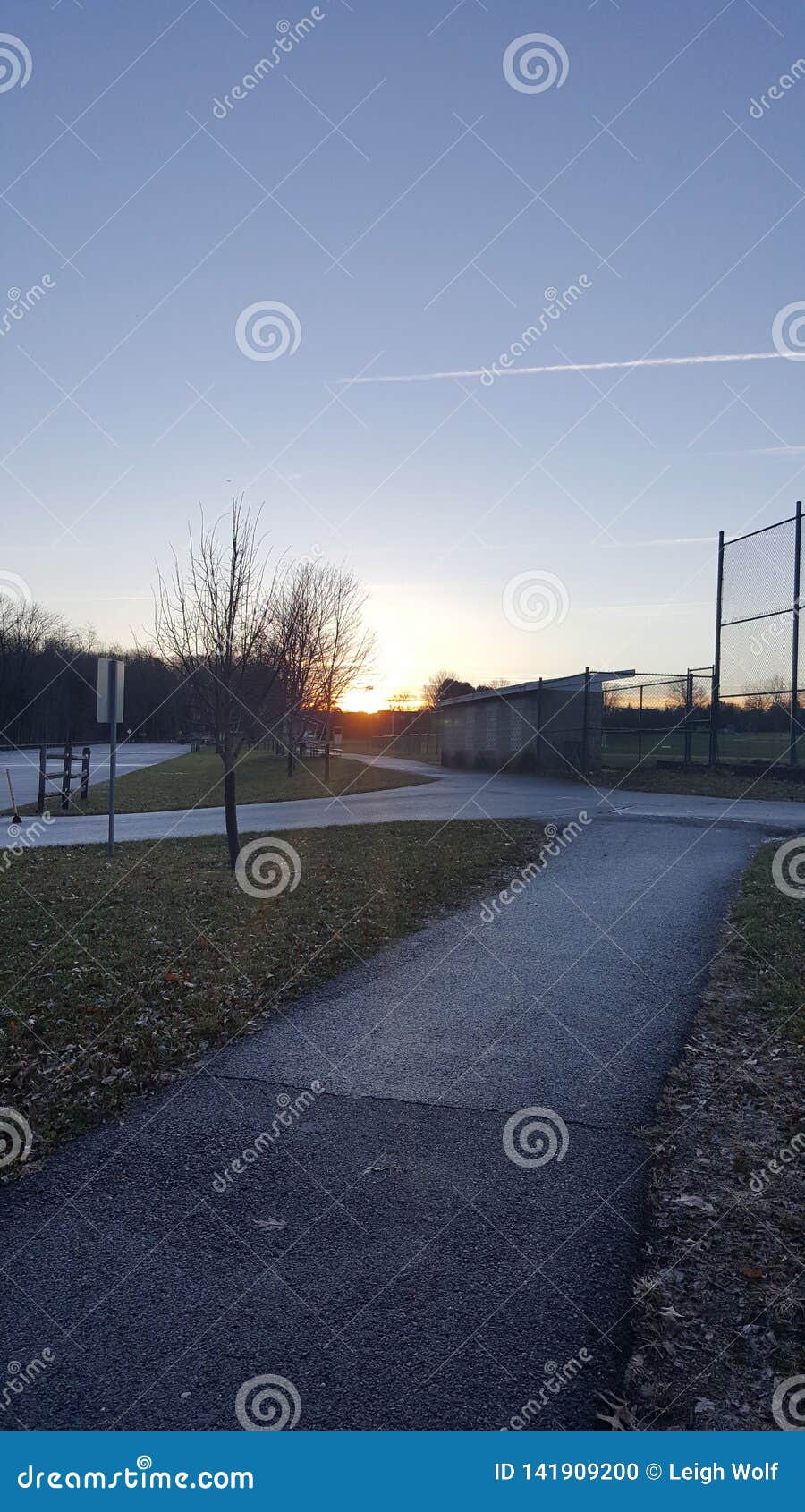 Sunset Baseball Field in a Park at Dusk Dawn Stock Photo - Image of ...