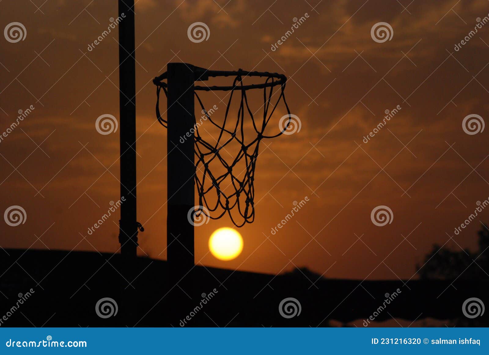Sunset Basketball Hoop Silhouette Stock Photo - Image of design, light ...