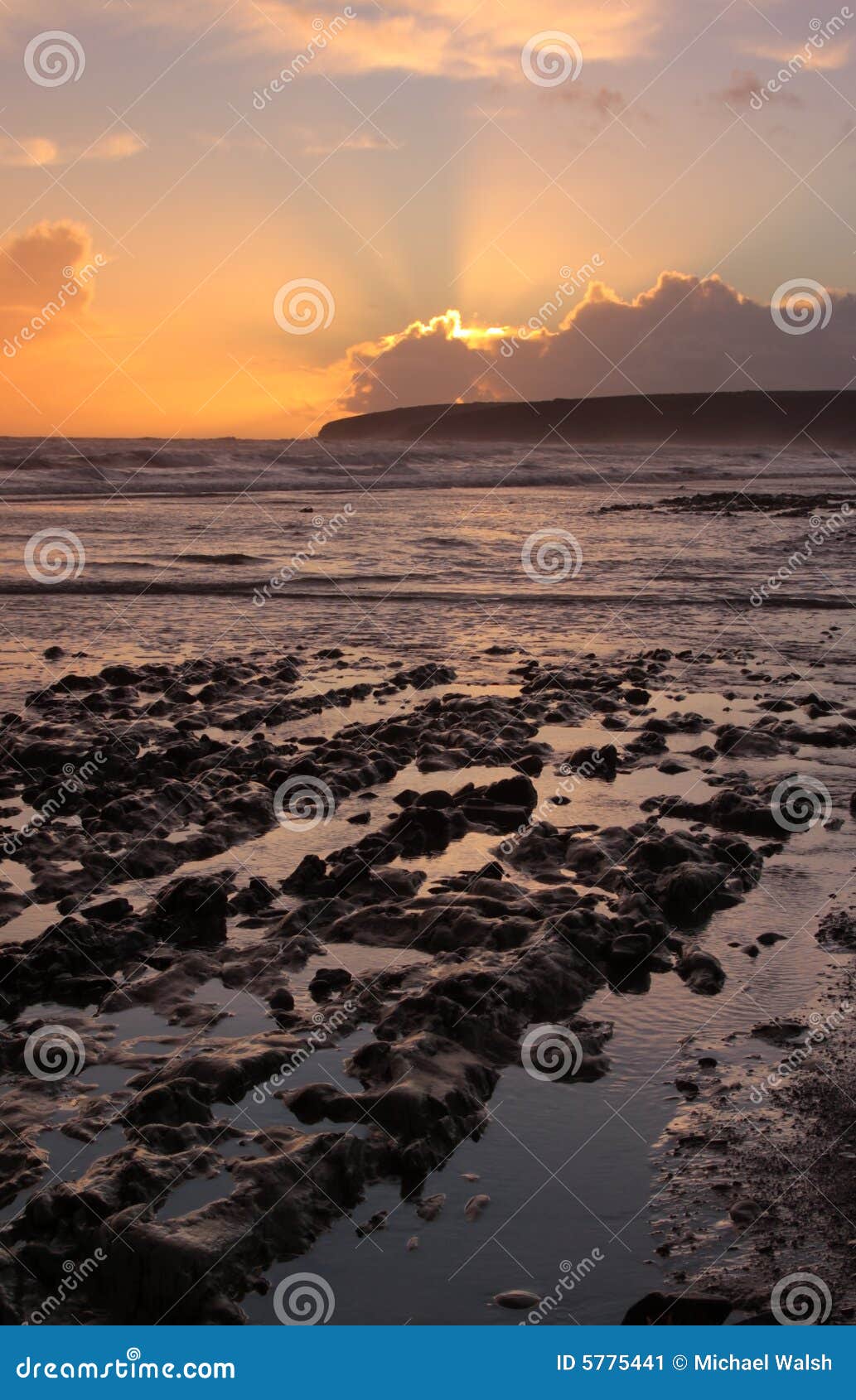 Sunset Beach stock image. Image of rocks, cloud, nature - 5775441