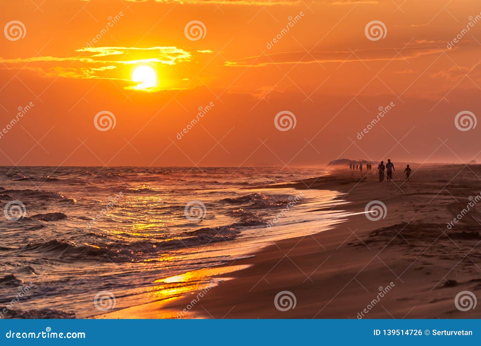 Sunset on the Beach. Adana, Turkey Editorial Photo - Image of landscape ...