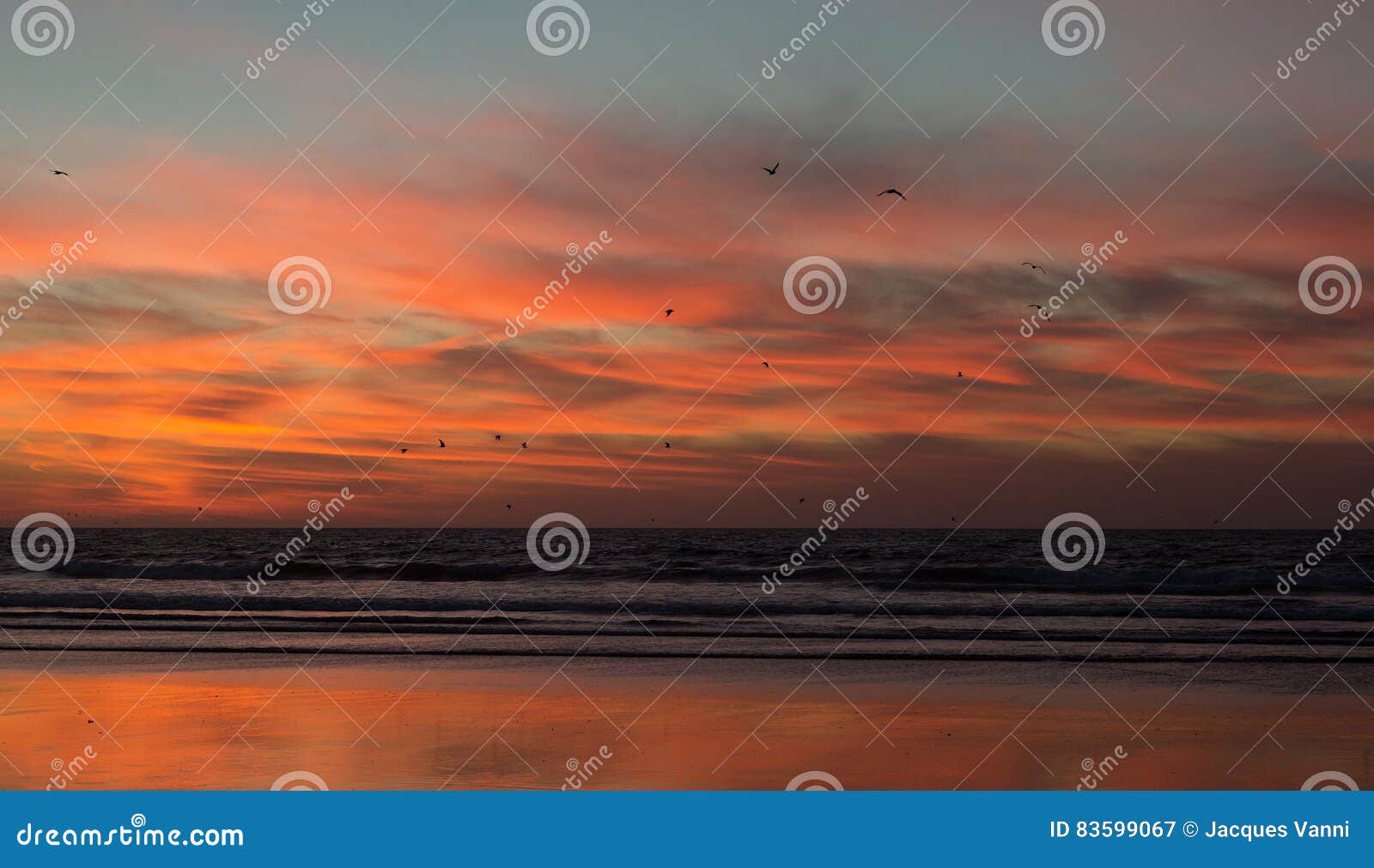 Sunset on the Beach of Agadir in Morocco Stock Image - Image of ...