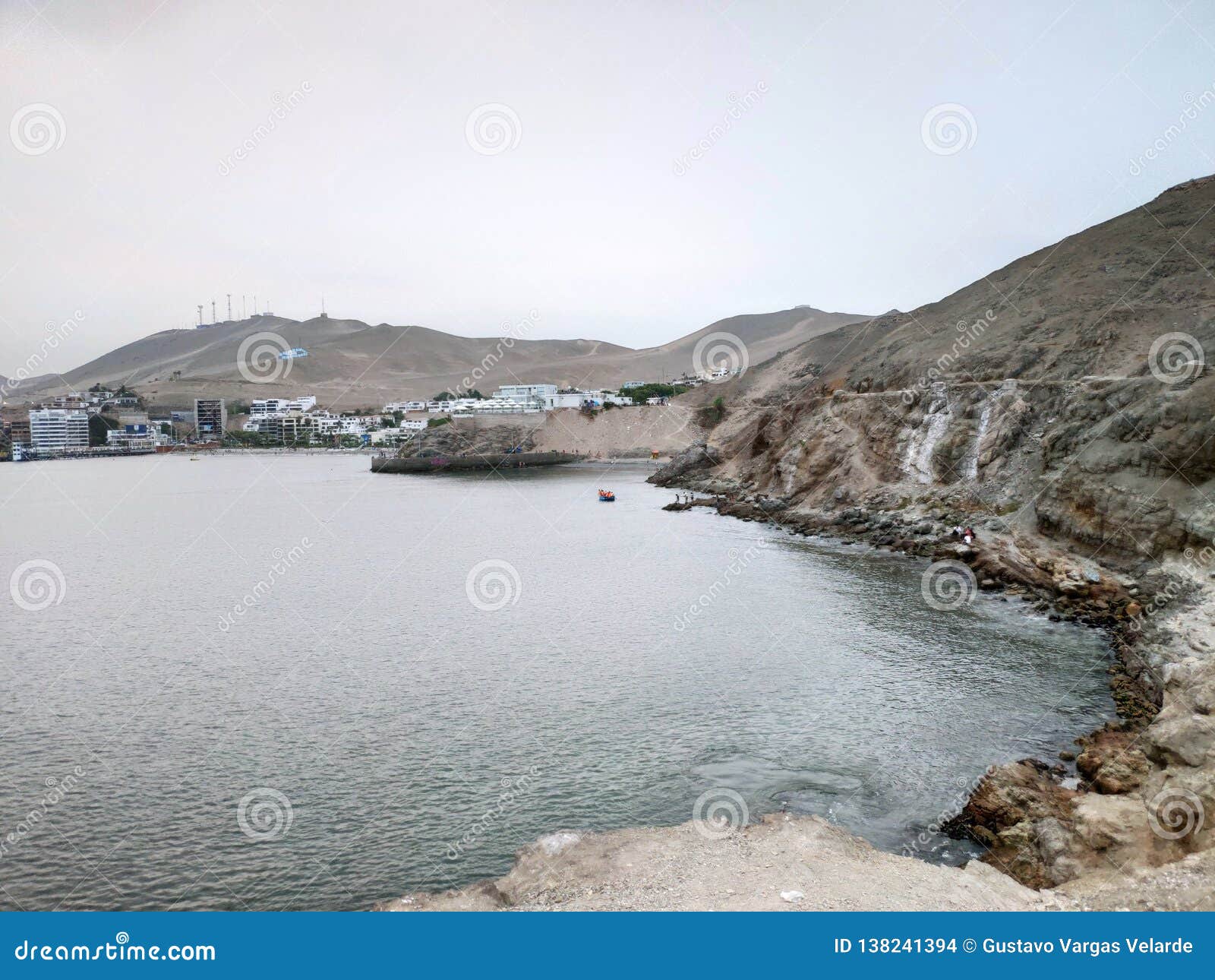 Sunset the beach stock photo. Image of ancon, peru, lima - 138241394