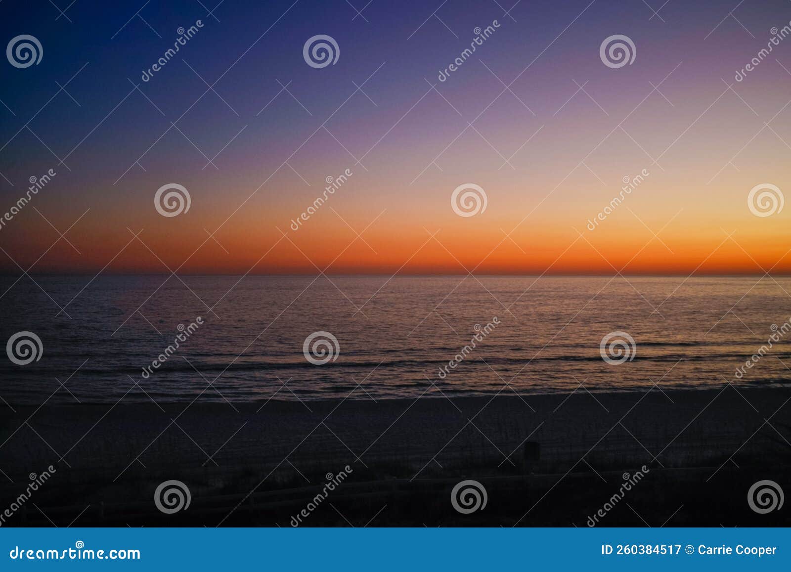 Sunset on the Beaching Panama City Beach. Stock Image - Image of dusk ...