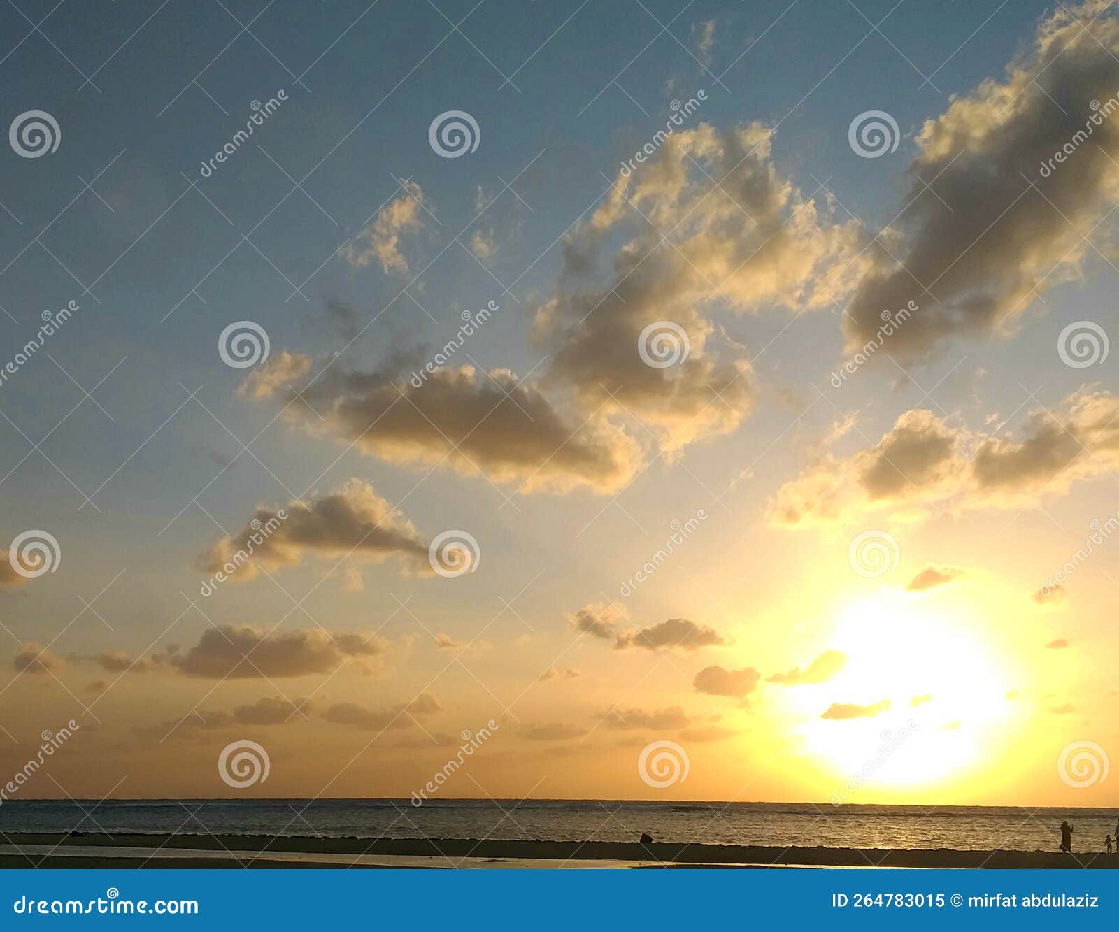 Sunset at the Beach with Beautiful Clouds Stock Image - Image of clouds ...