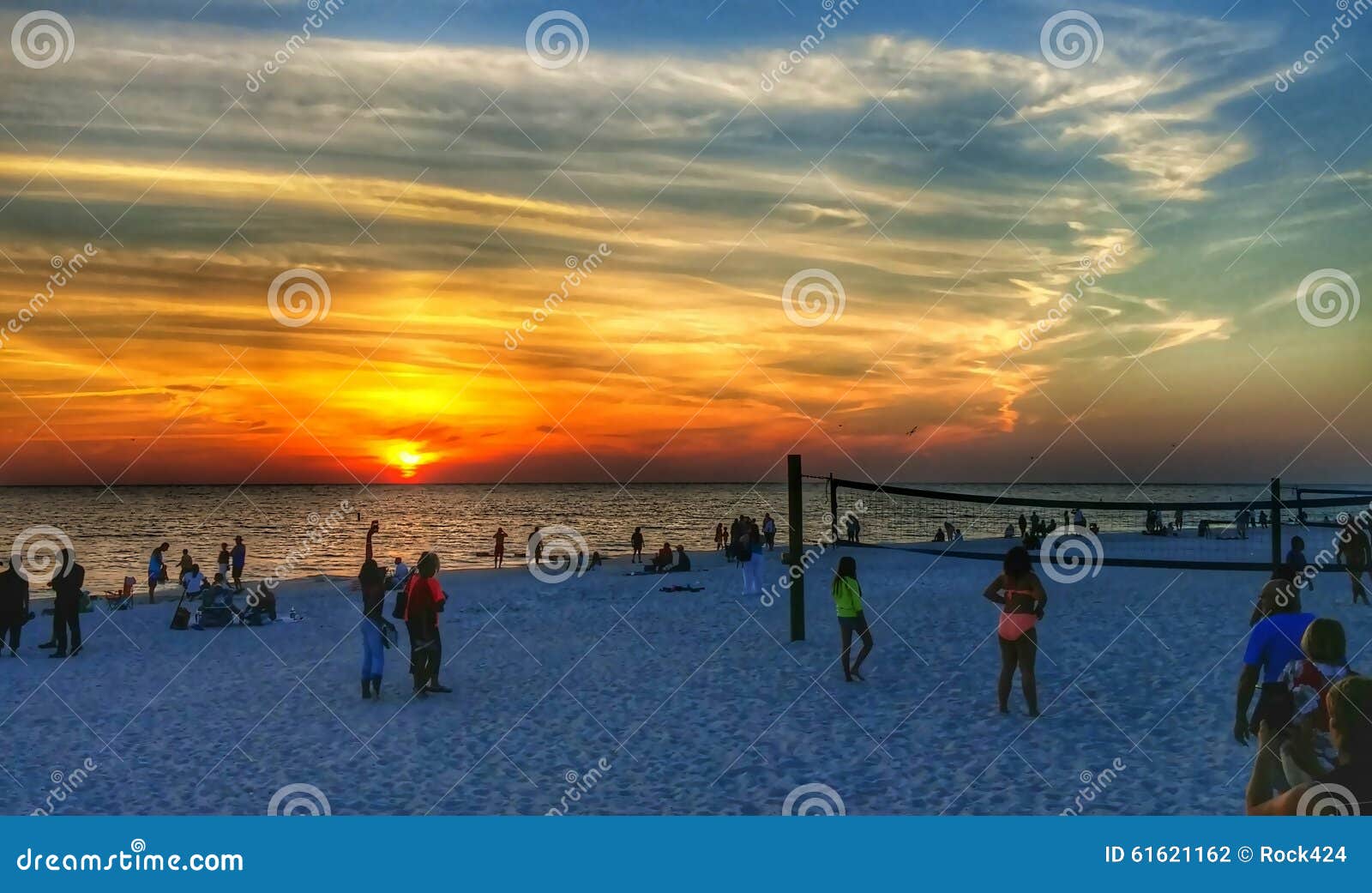Sunset at beach stock photo. Image of beautiful, sunset - 61621162