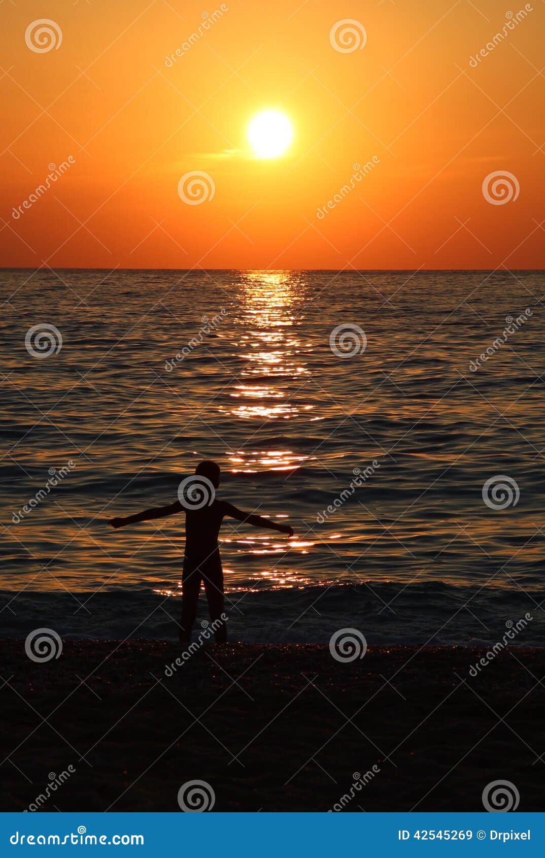 Sunset on the beach stock image. Image of vacation, orange - 42545269