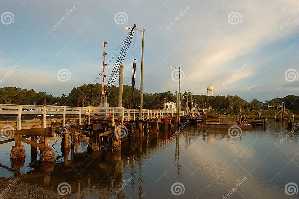 Sunset Beach Bridge stock photo. Image of north, control - 1354518
