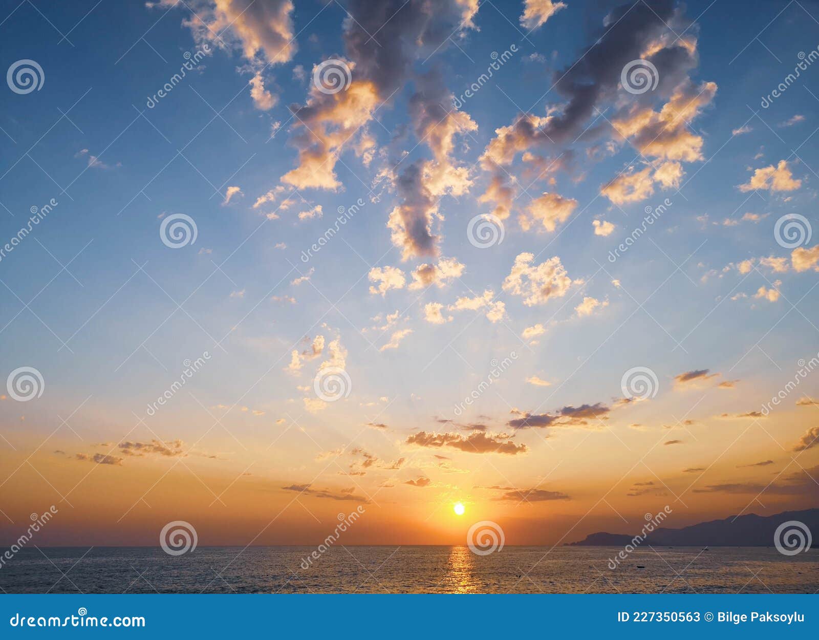 Sunset on Beach with Dramatic Sky Stock Image - Image of azure, nature ...