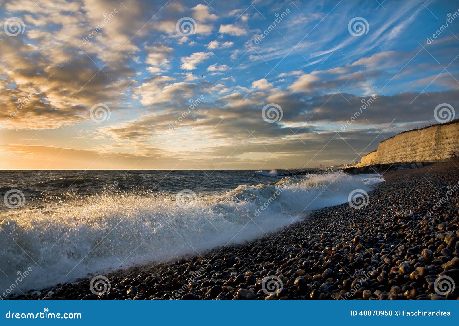 Sunset on the beach stock photo. Image of ocean, england - 40870958