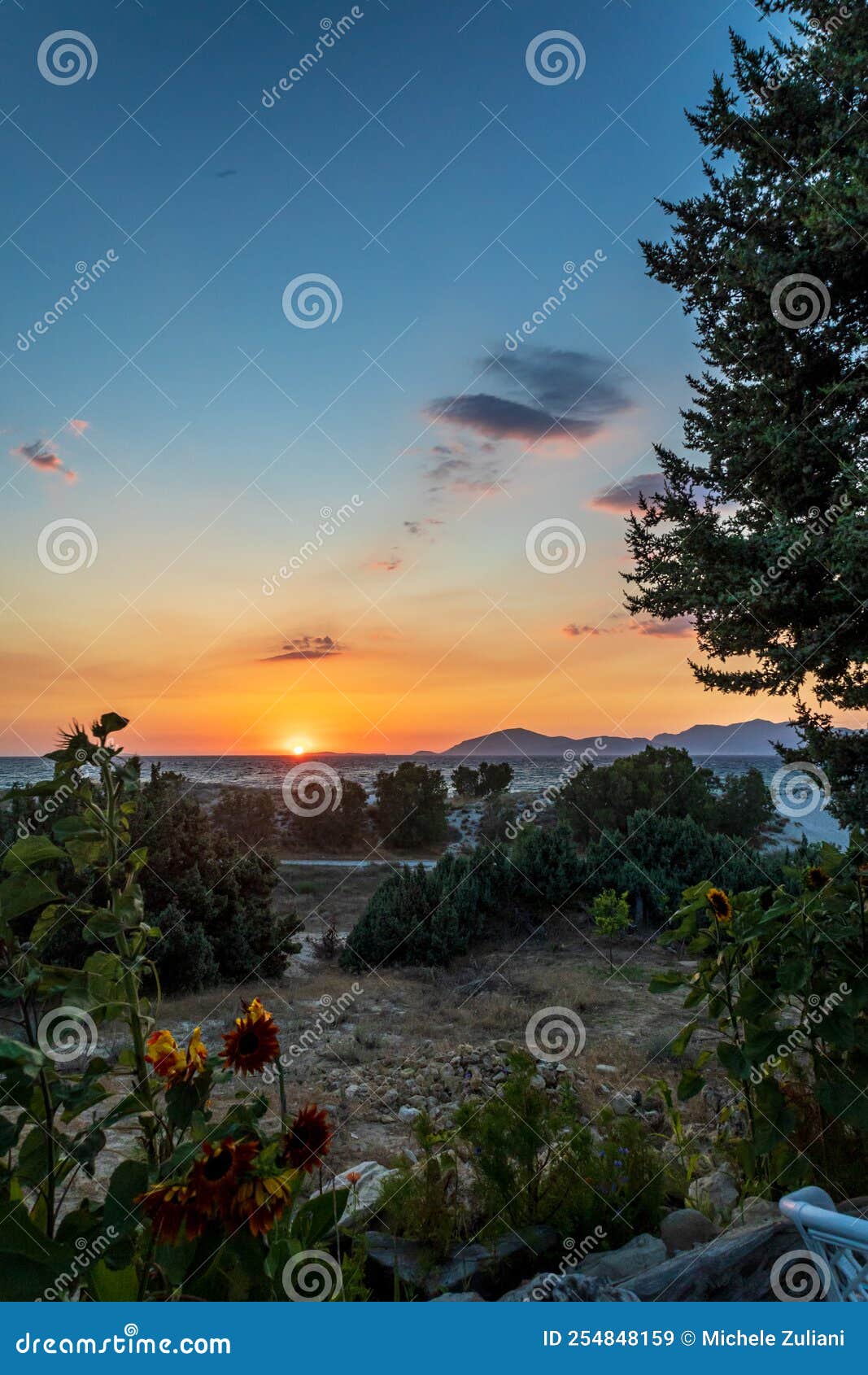 Sunset at the beach in kos stock image. Image of building - 254848159