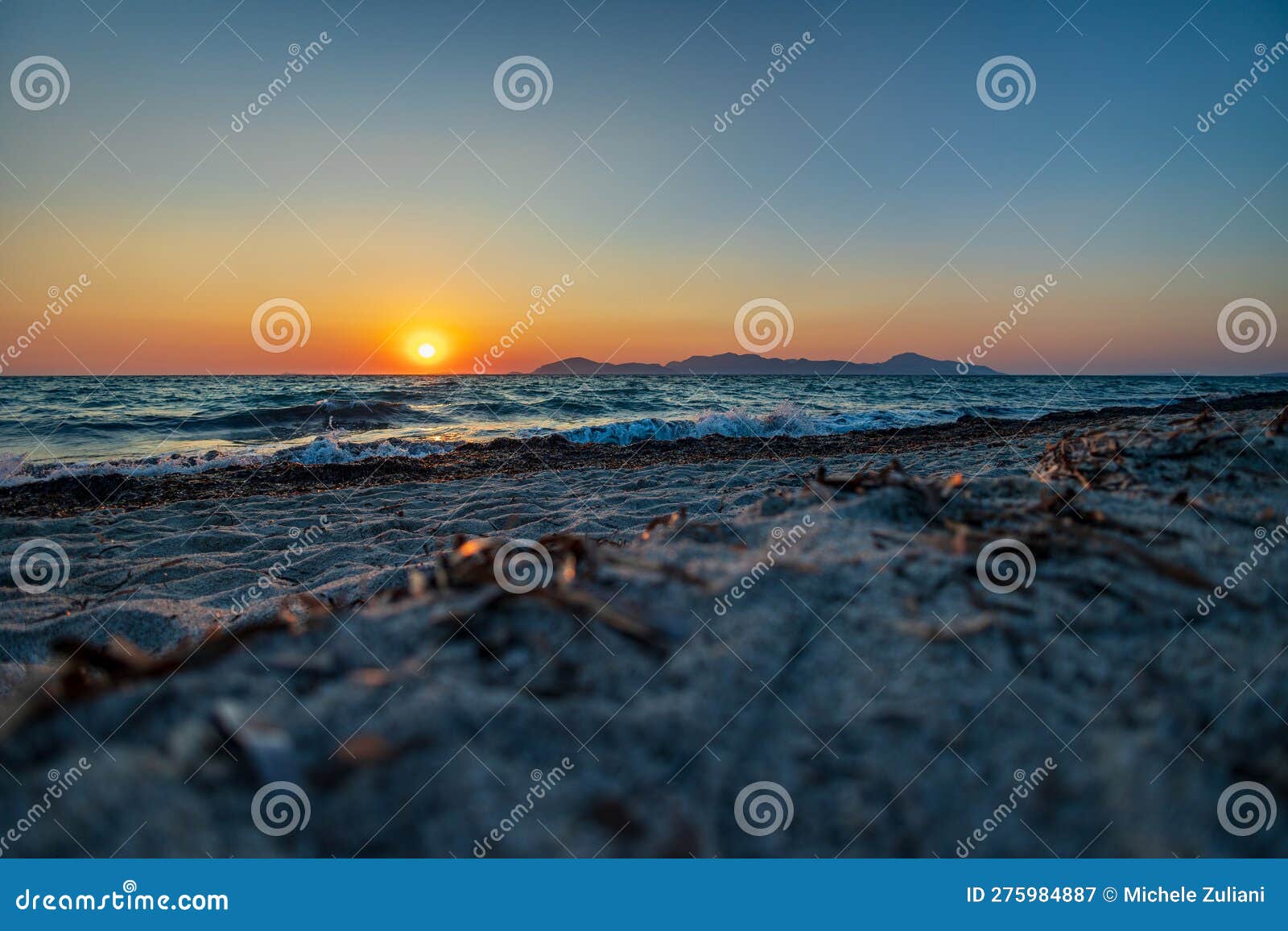 Sunset at the beach in kos stock image. Image of charming - 275984887
