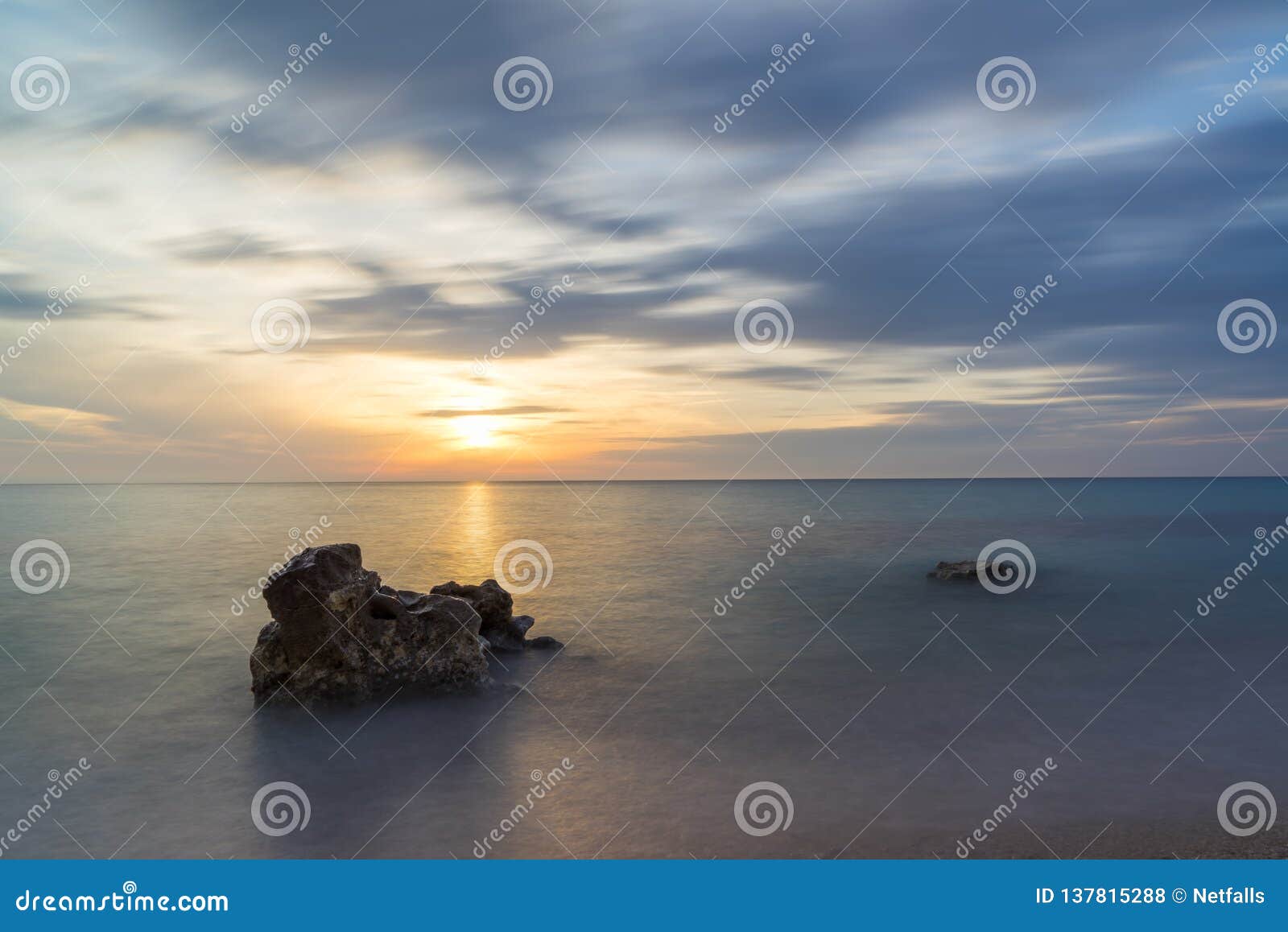 Sunset at the Beach in Lefkada Stock Photo - Image of overcast ...