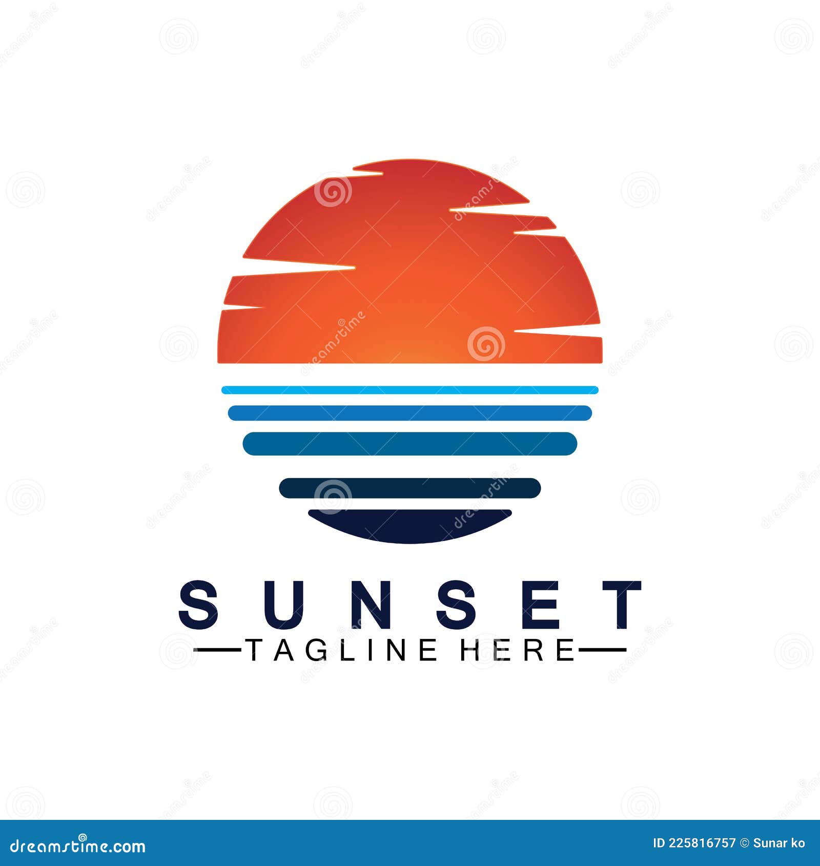Sunset Beach Logo Symbol Vector Illustration Design Template Stock ...