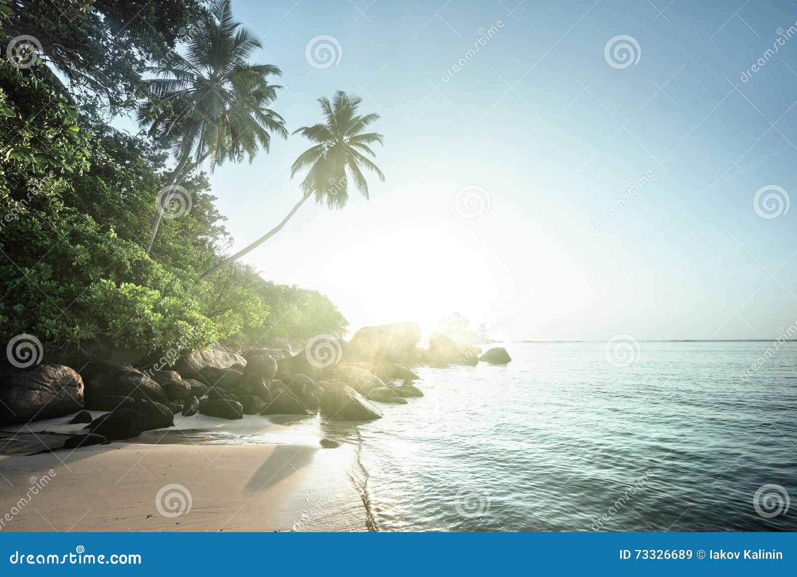 Sunset on the Beach, Mahe Island Stock Image - Image of beach, africa ...