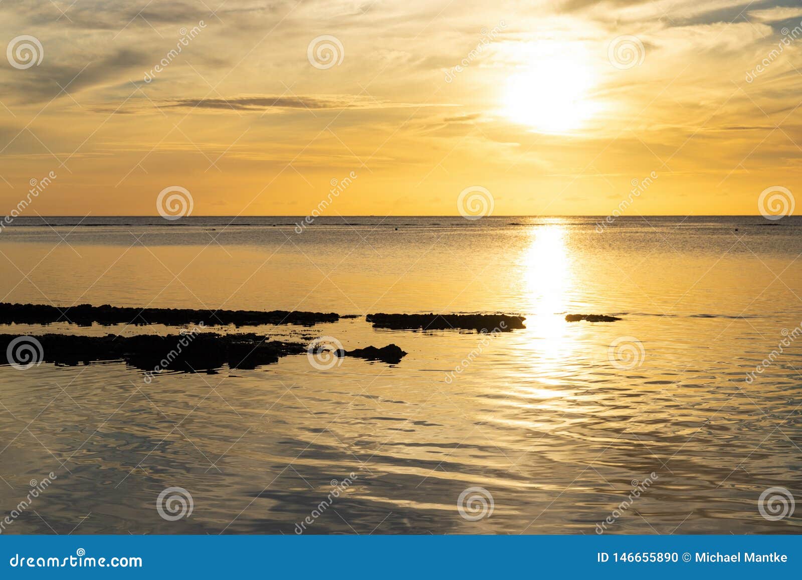 Sunset on the Beach on Mauritius Island Stock Photo - Image of palm ...