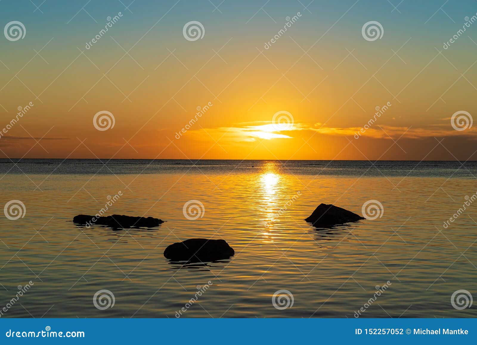 Sunset on the Beach on Mauritius Island Stock Photo - Image of palm ...