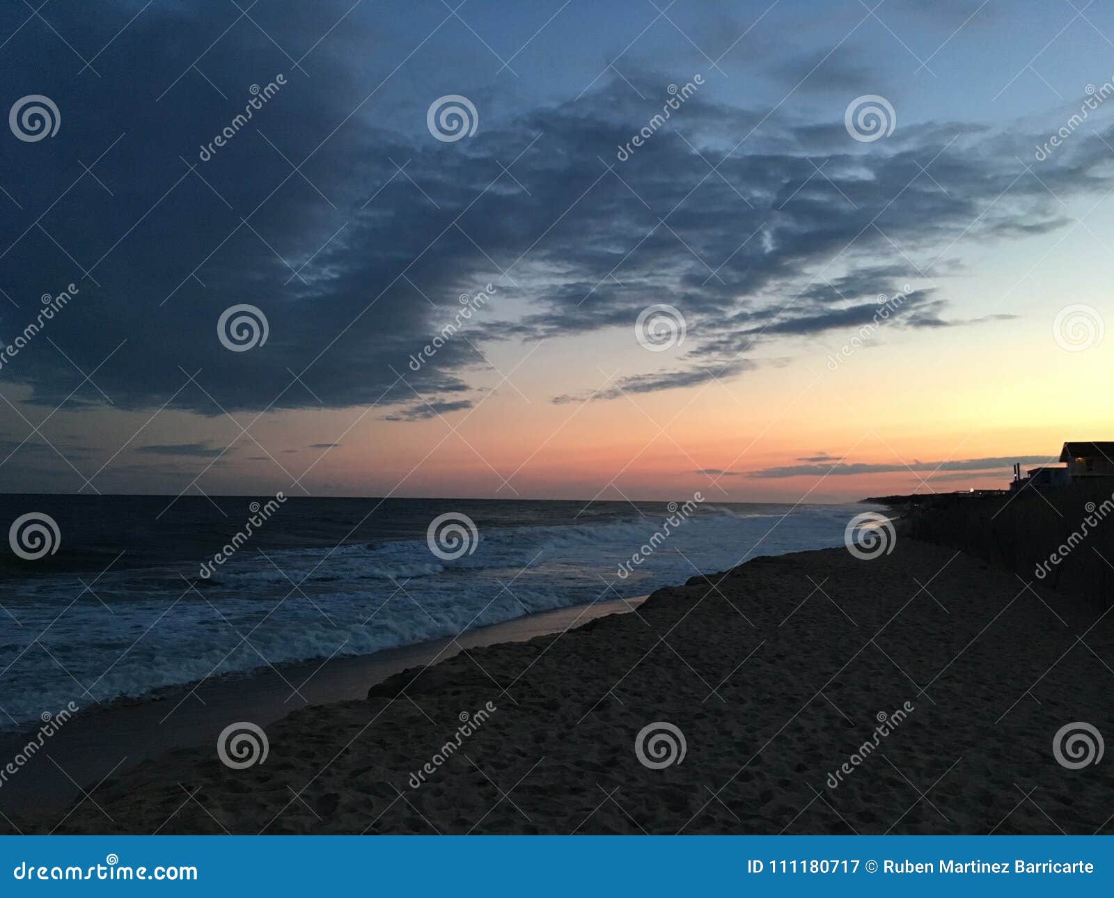 Sunset by a Beach in Montauk Stock Image - Image of cloudscape ...