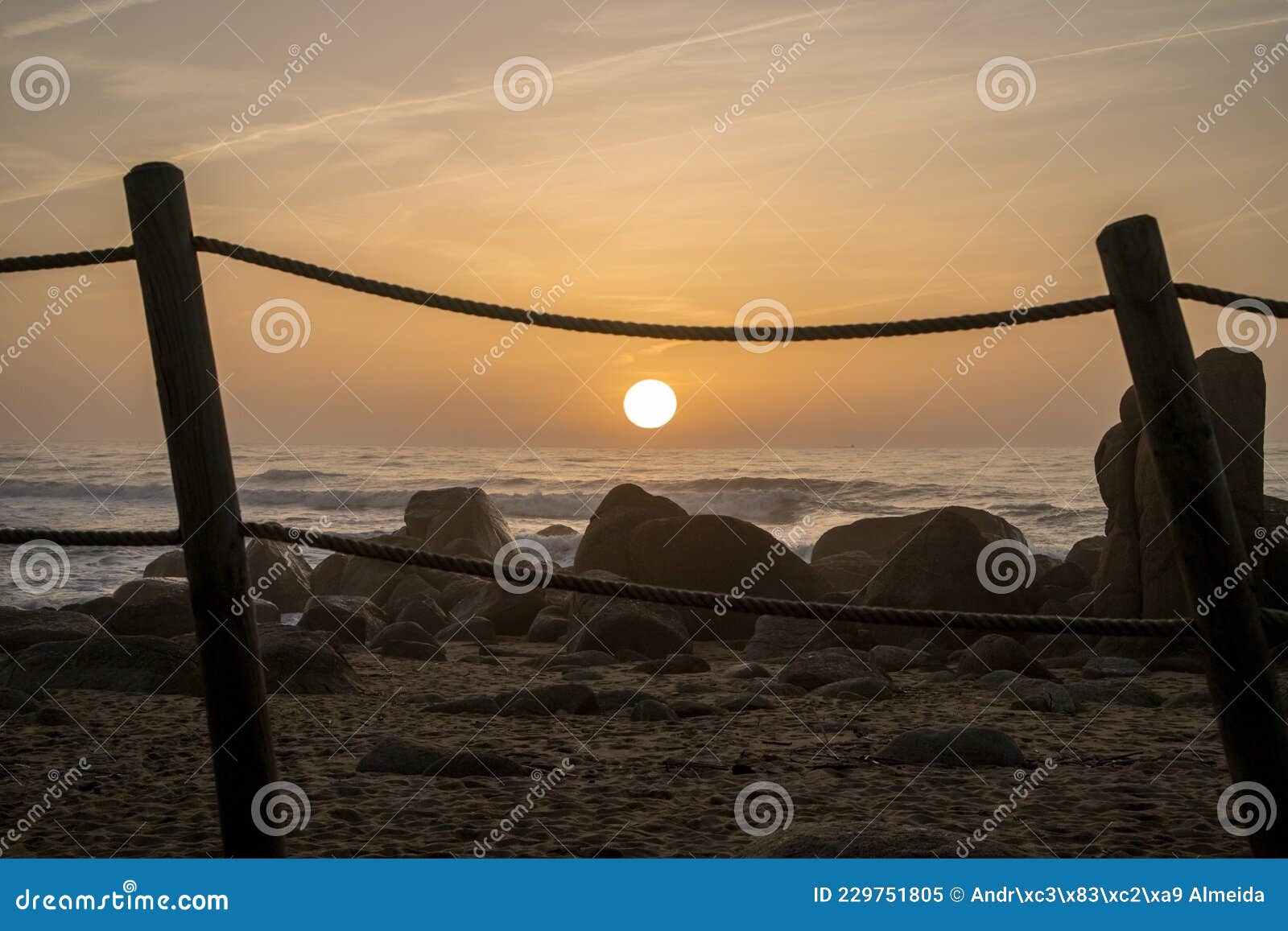 Sunset on a Beach in Vila Nova De Gaia Stock Image - Image of colours ...