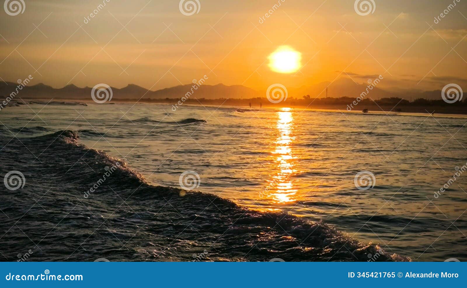 Sunset on the Beach Over the Sea Stock Image - Image of evening, sunset ...