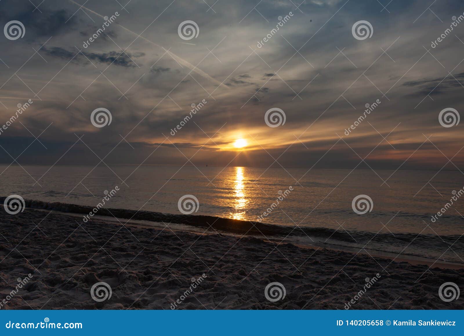 Sunset on the Beach, Polish Sea Baltic Stock Photo - Image of polish ...