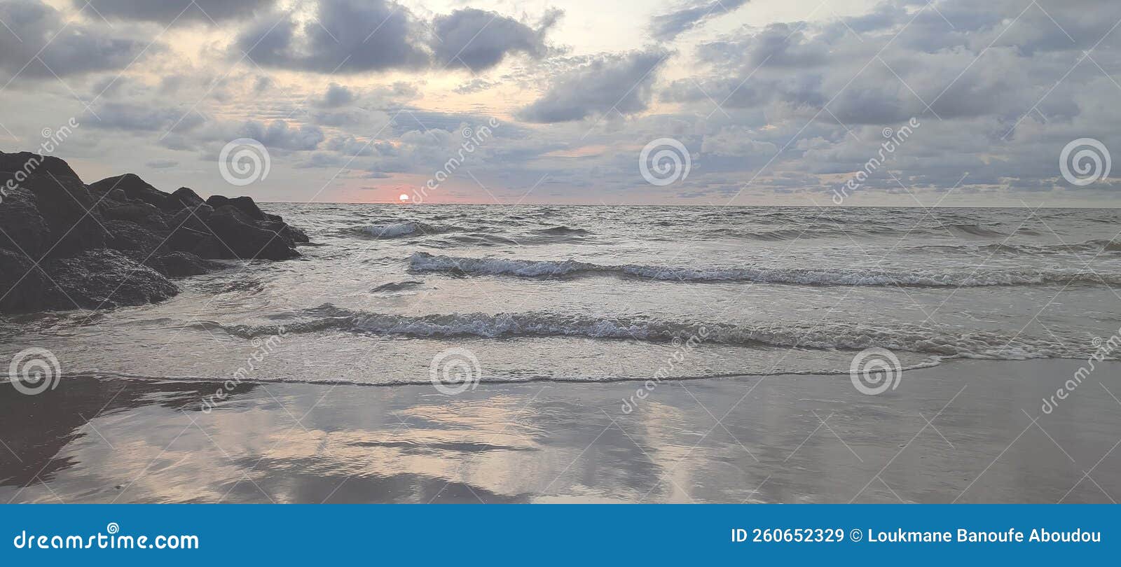 Sunset Beach Rock 2 stock image. Image of ocean, shore - 260652329
