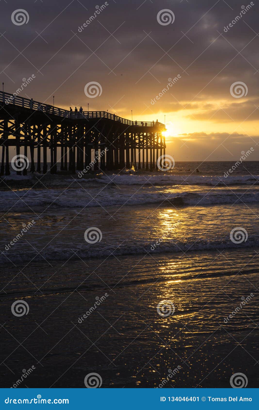 Sunset on the Beach in San Diego Stock Image - Image of reflections ...