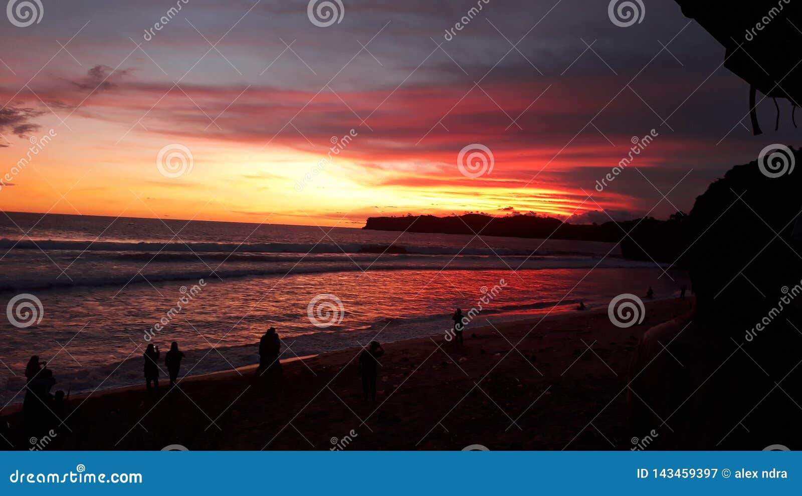 Sunset stock image. Image of ocean, sunset, sand, beach - 143459397