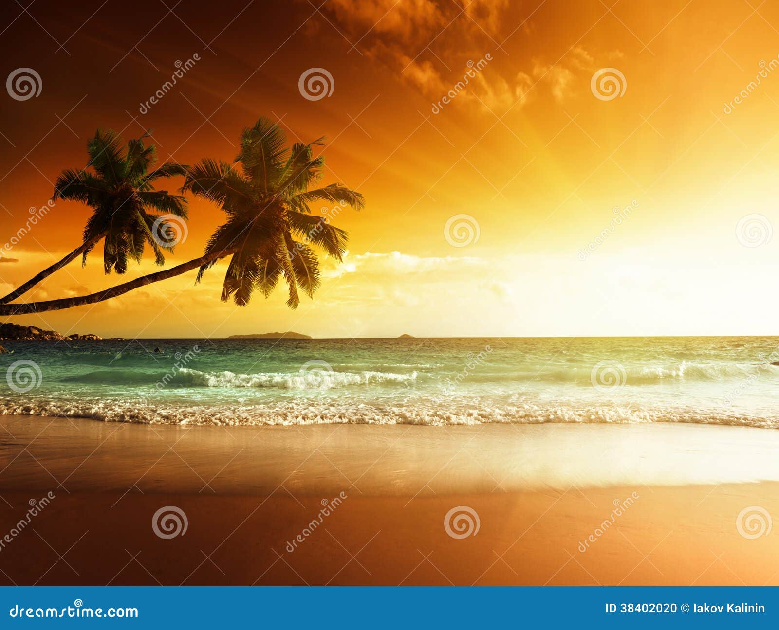 Sunset on the beach of sea stock photo. Image of africa - 38402020
