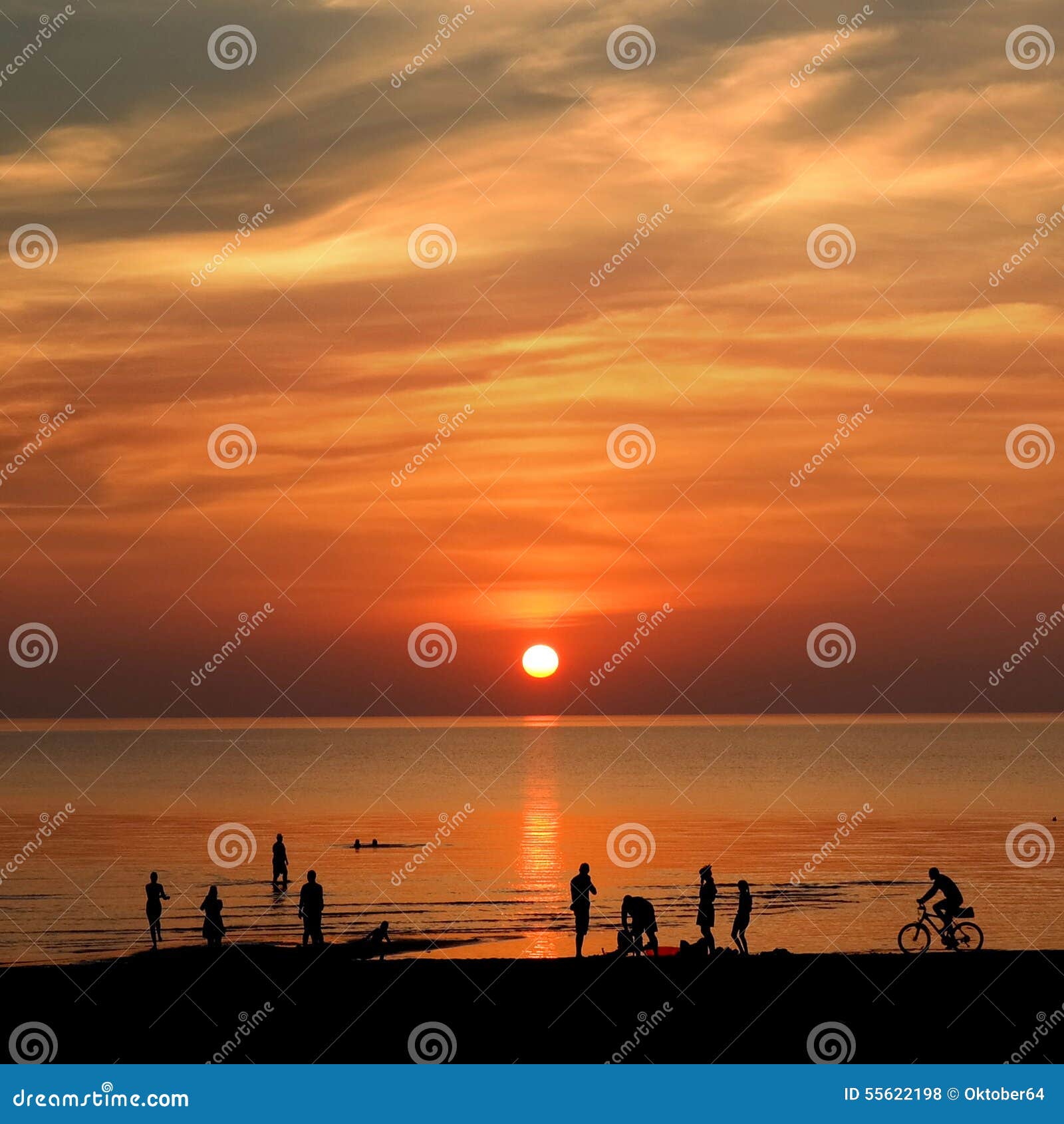 Sunset on the beach stock photo. Image of away, nature - 55622198