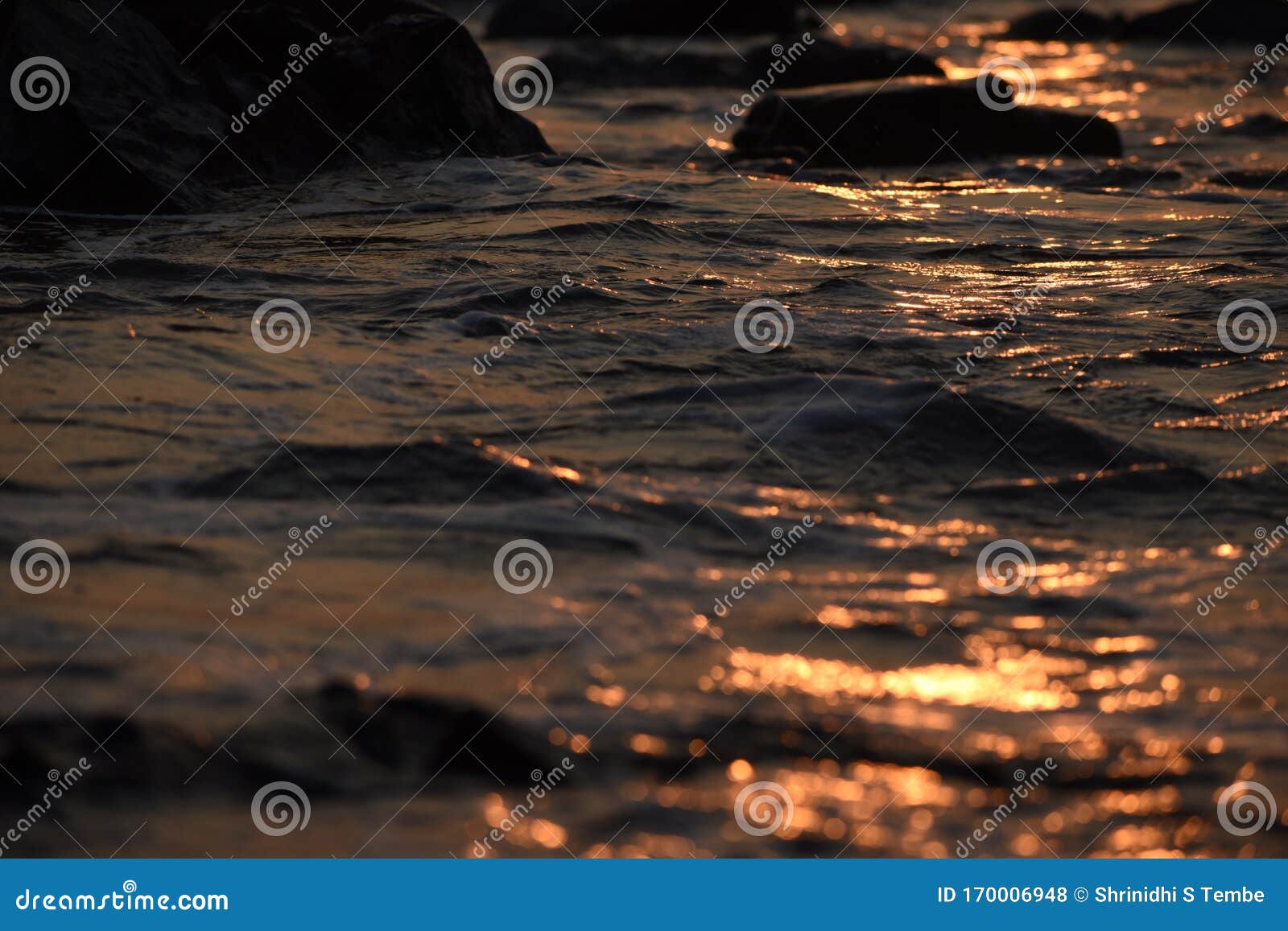 Sunset Beach Shores Reflection Water Stock Photo - Image of beach ...