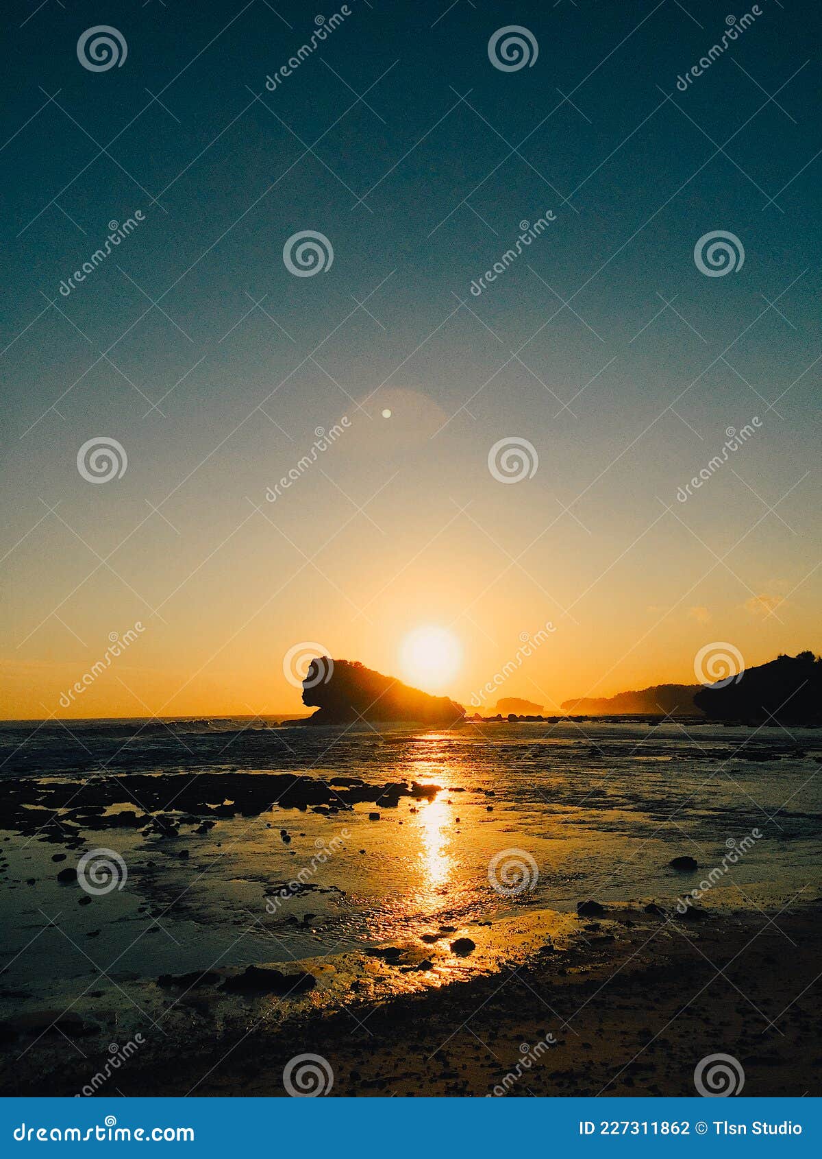 Sunset on the Beach in the South Java Stock Photo - Image of java ...