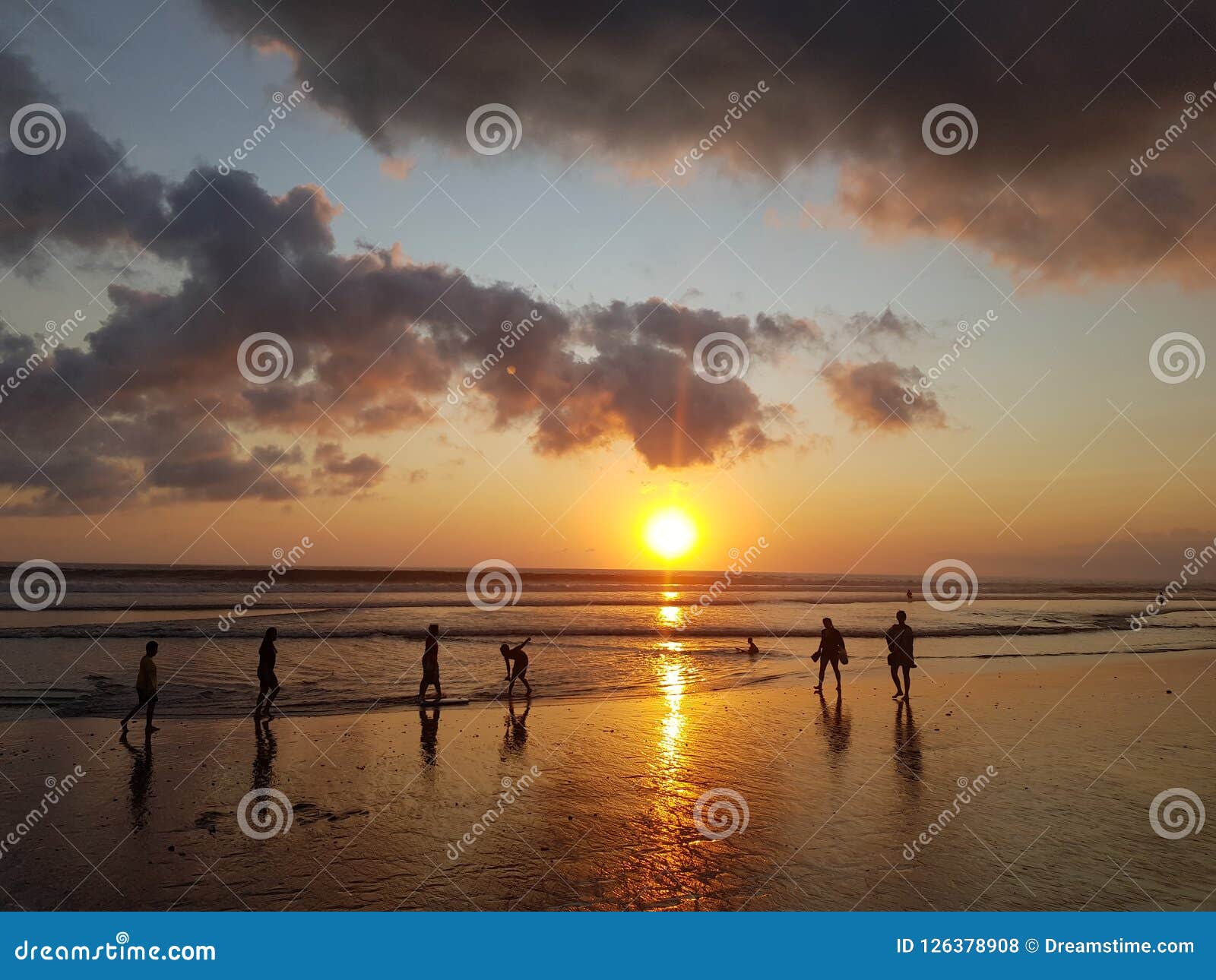 Sunset at Bali stock photo. Image of sunset, bali, beach - 126378908