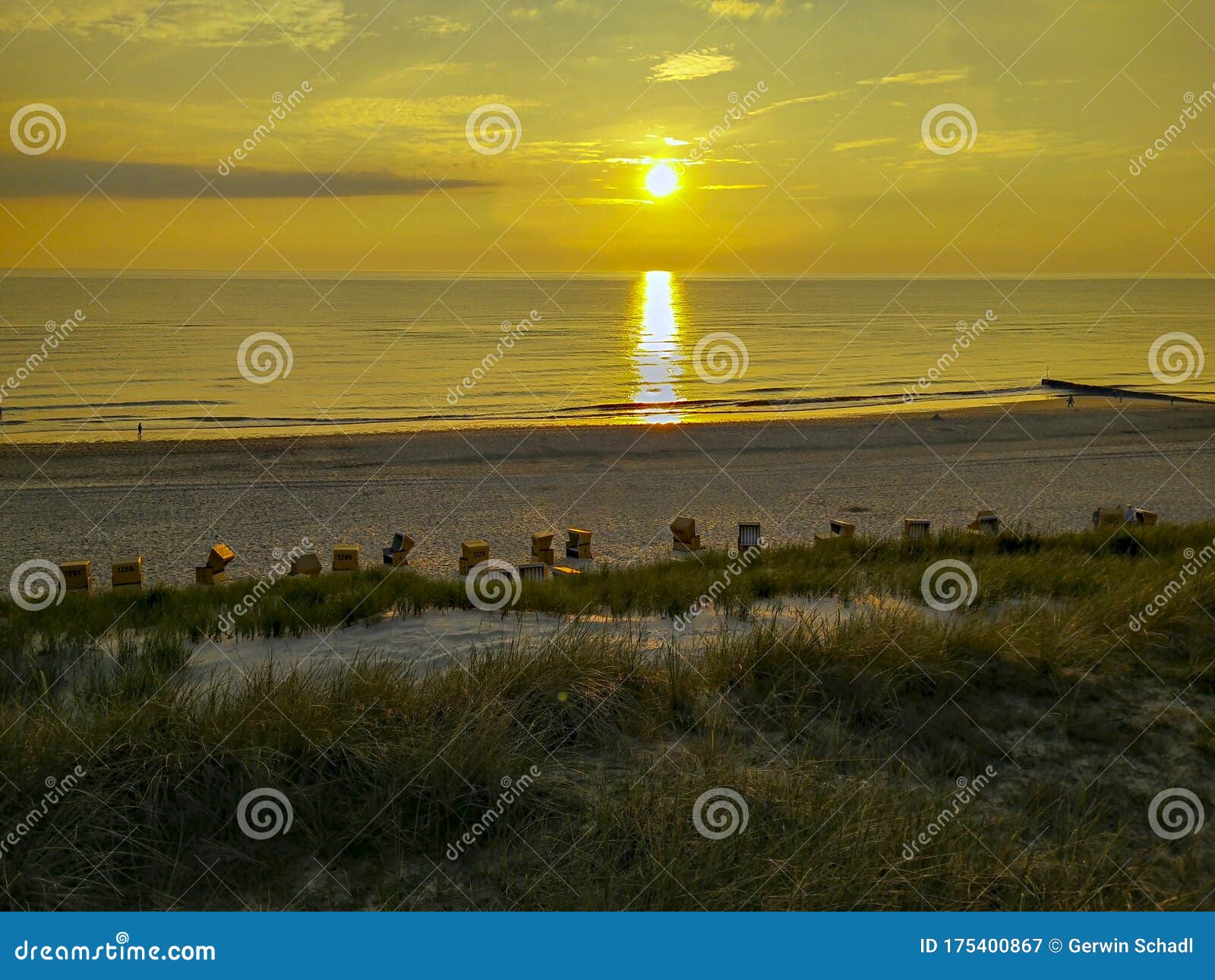 Sunset with the Beach on Sylt Stock Image - Image of tourism, romantic ...