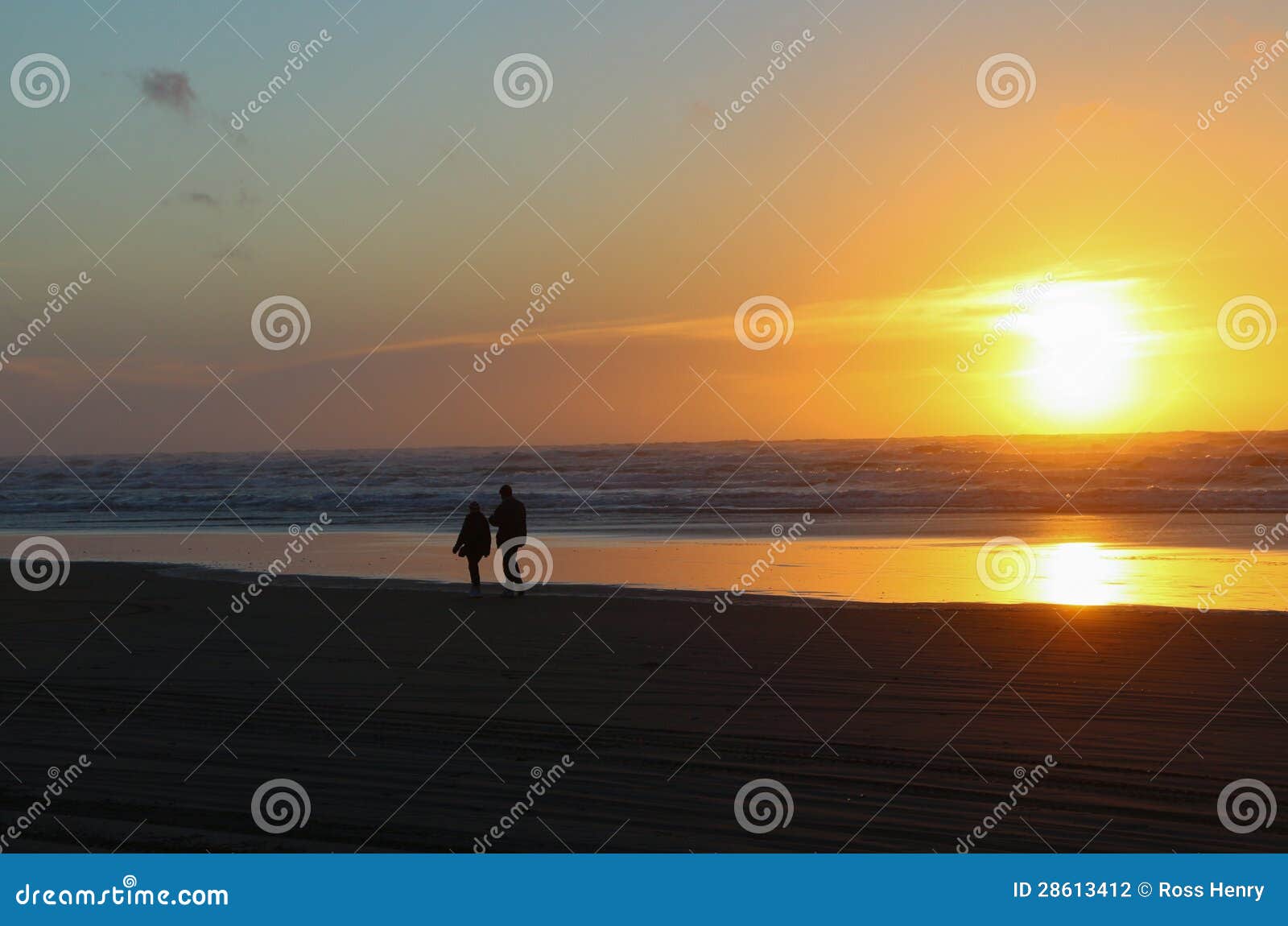 Sunset Beach Walk stock photo. Image of water, love, ocean - 28613412