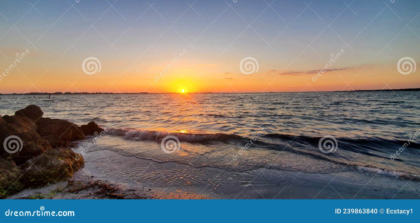 Sunset Beach water stock photo. Image of ocean, dawn - 239863840