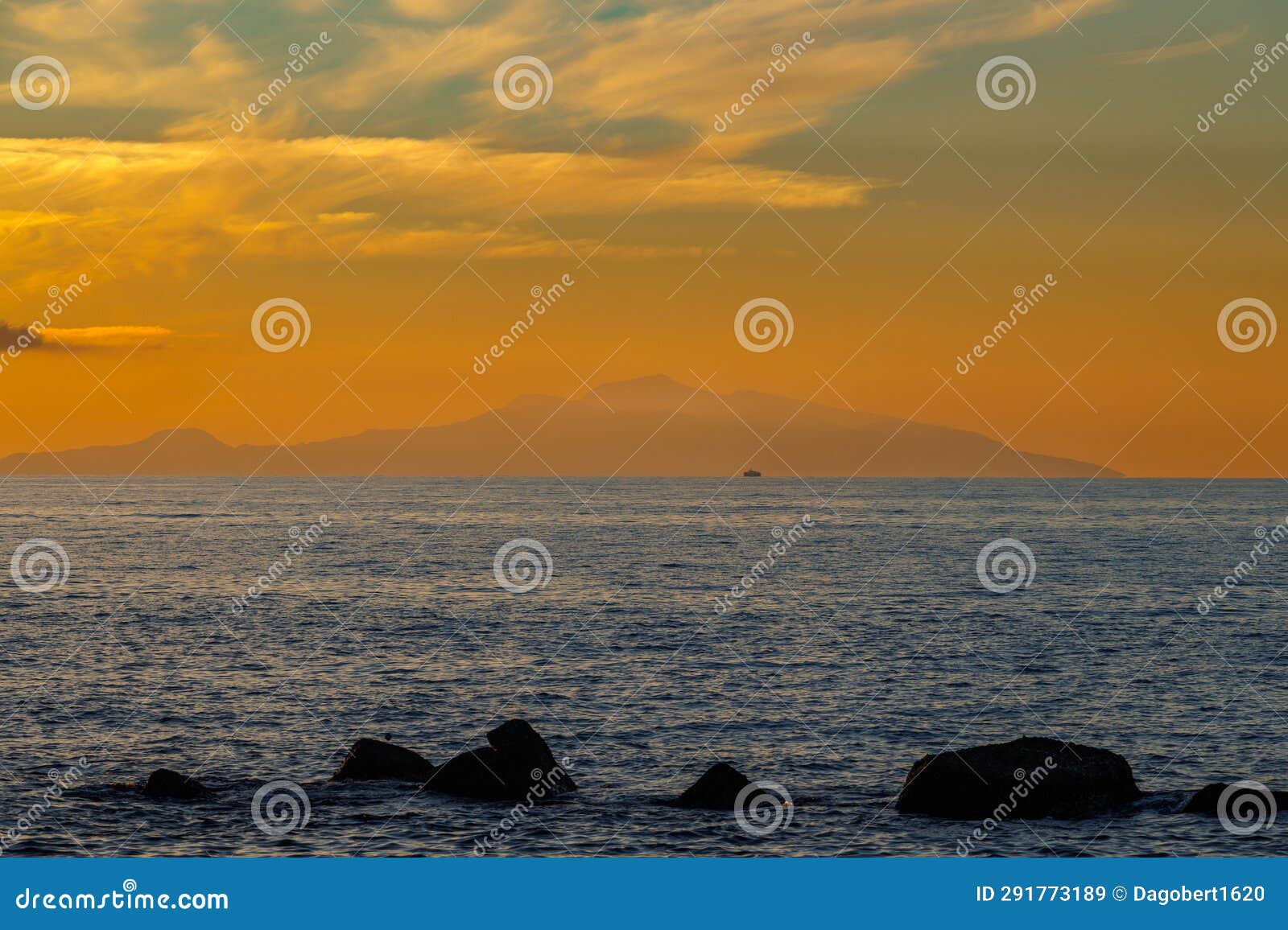 Sunset on the Beaches of Spadafora, Sicily Stock Image - Image of ...
