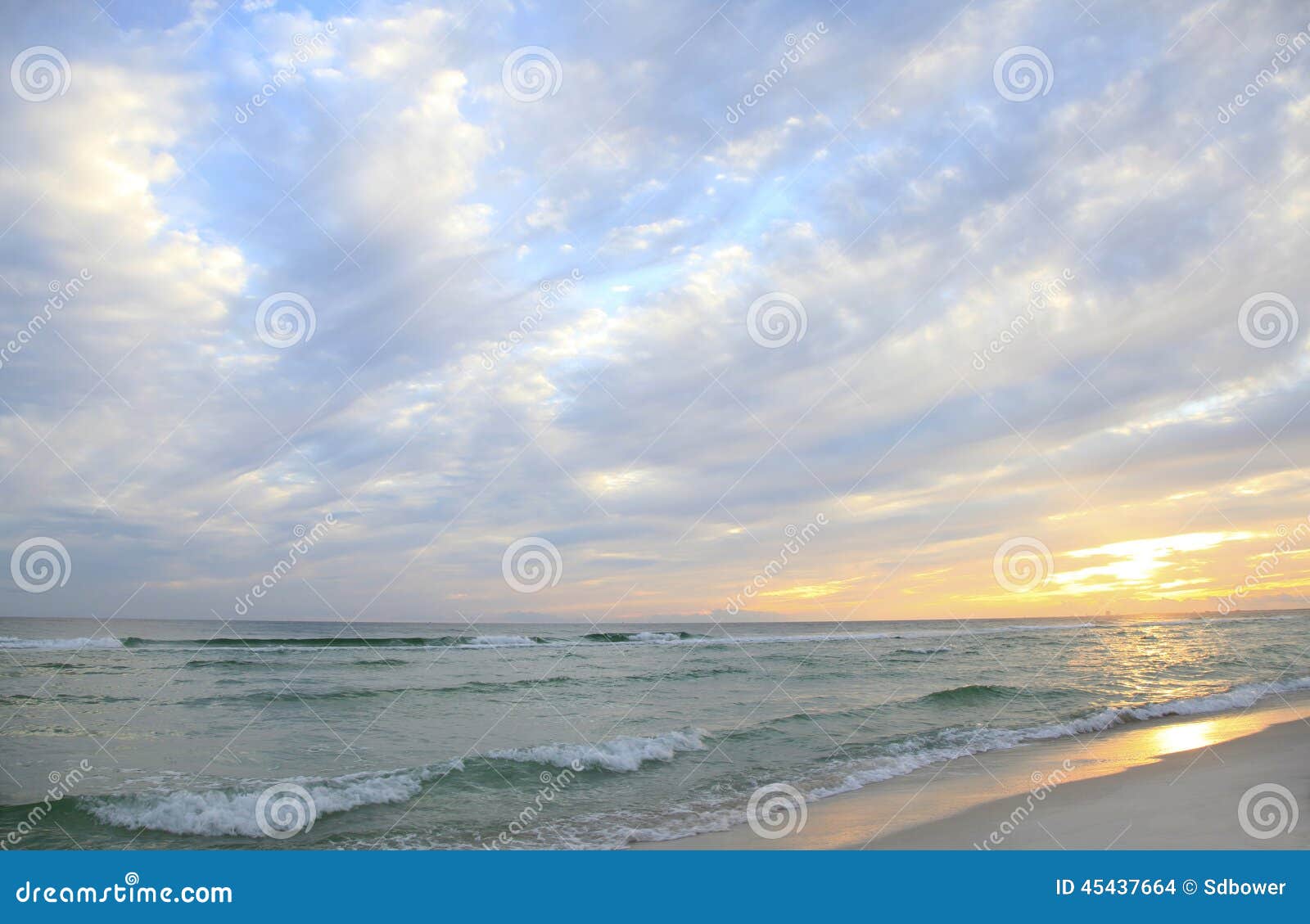 Sunset and Beautiful Clouds on a White Sand Florida Beach Stock Photo ...